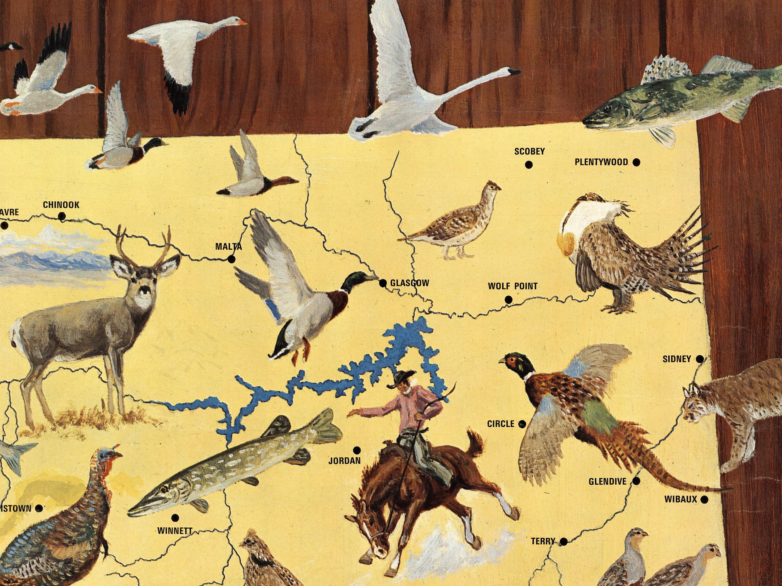 Old Sportsmans Map of Montana 1967 Hunting Illustrated Map - Etsy