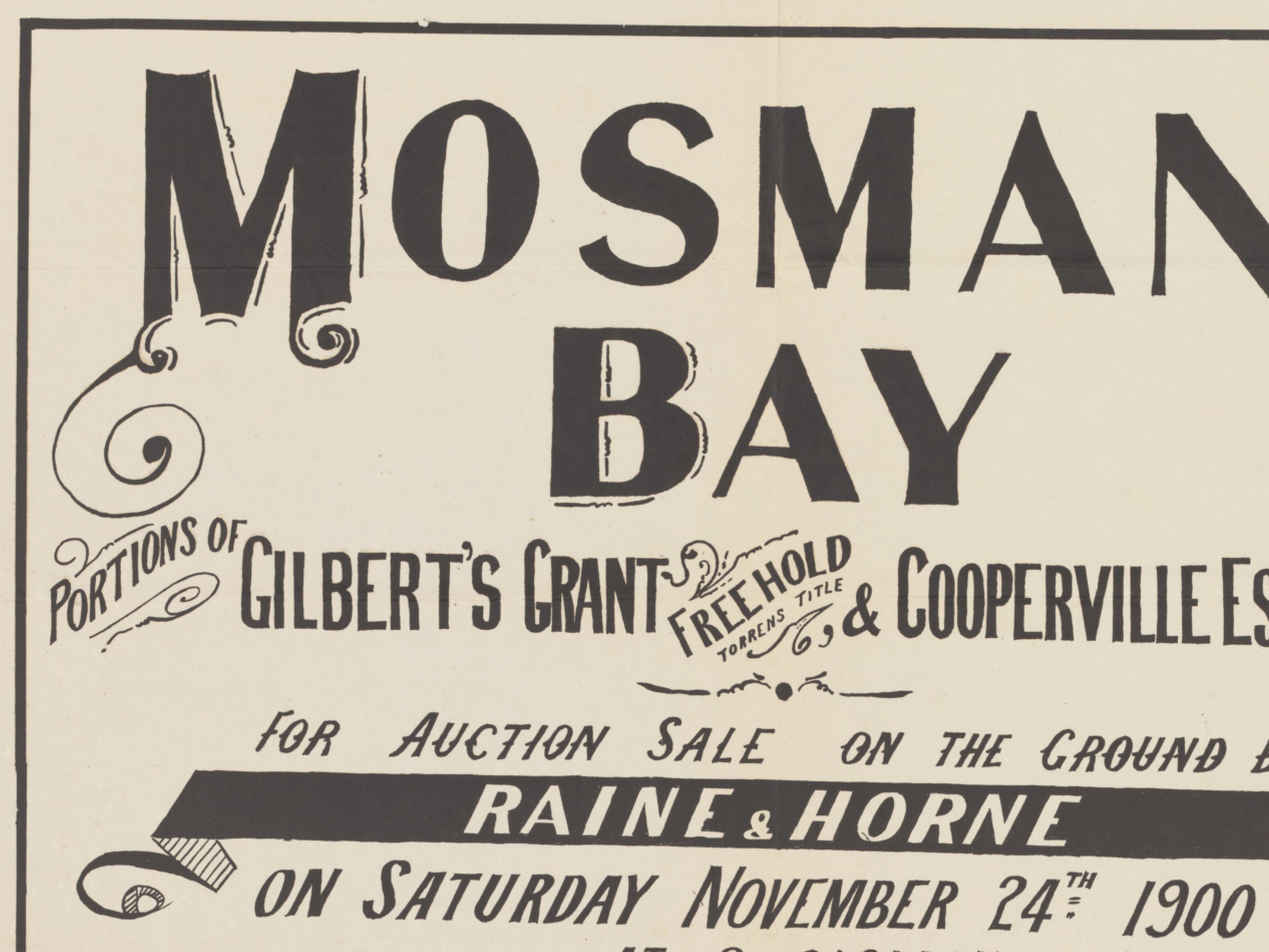 Mosmans Bay Vintage Estate Map 1900 Cremorne Neutral Bay Mosman Sydney ...