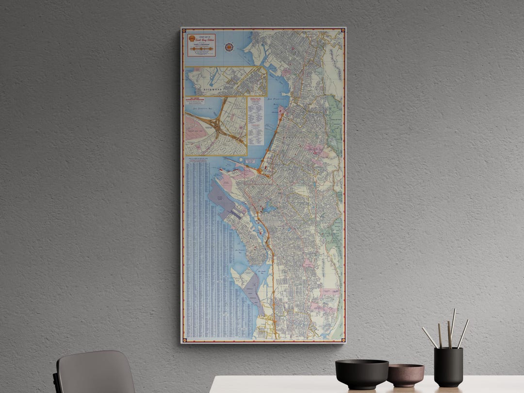 Vintage Street Map of East Bay Cities 1956 Shell Richmond Berkeley ...