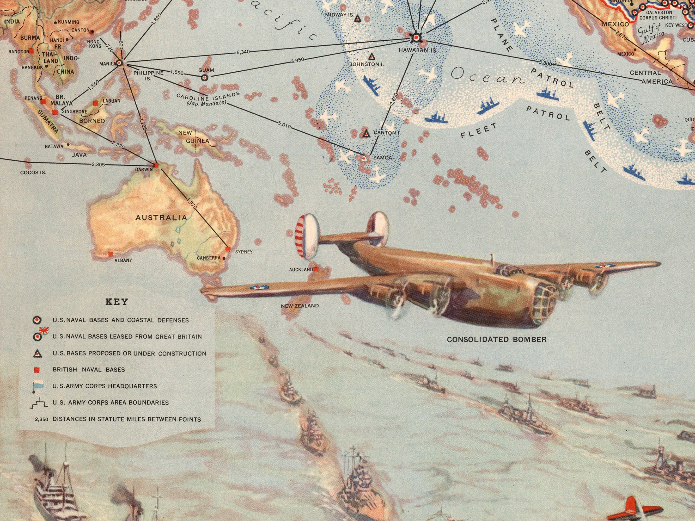 Vintage Military Map 1941 Safeguarding Our American Liberty - Etsy