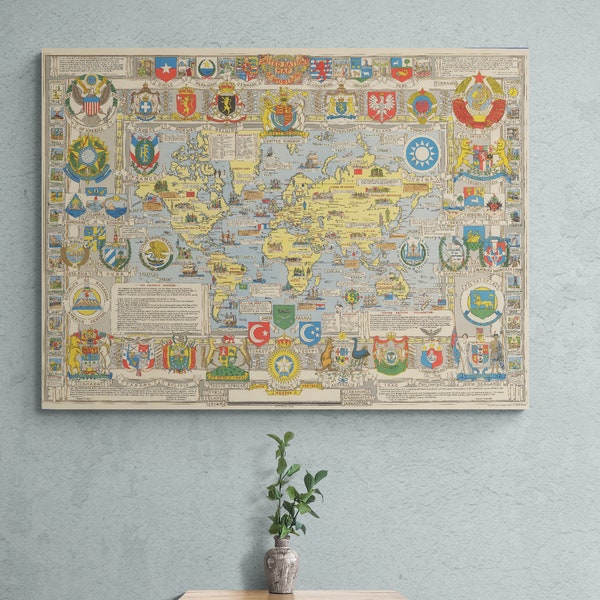 United Nations Map Poster - Etsy