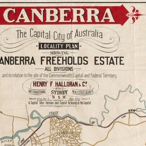 Canberra Australia Vintage Map Print: 1926 Estate Plan Wall Art - Etsy