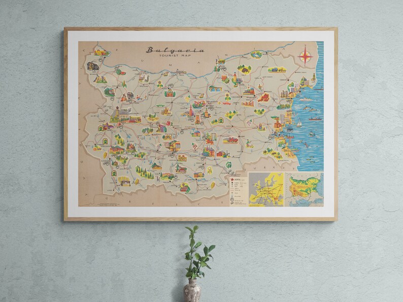Vintage Tourist Map Bulgaria 1963 Old Sofia Map Antique - Etsy Australia