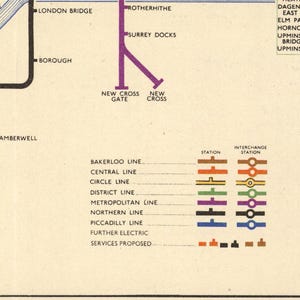 Retro London Tube Map 1950 Underground Pocket Map Old Subway Map ...