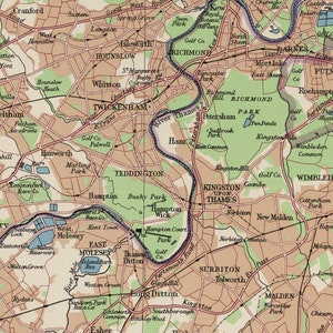 Vintage Map London and Environs 1955 Street Plan Old English Map ...