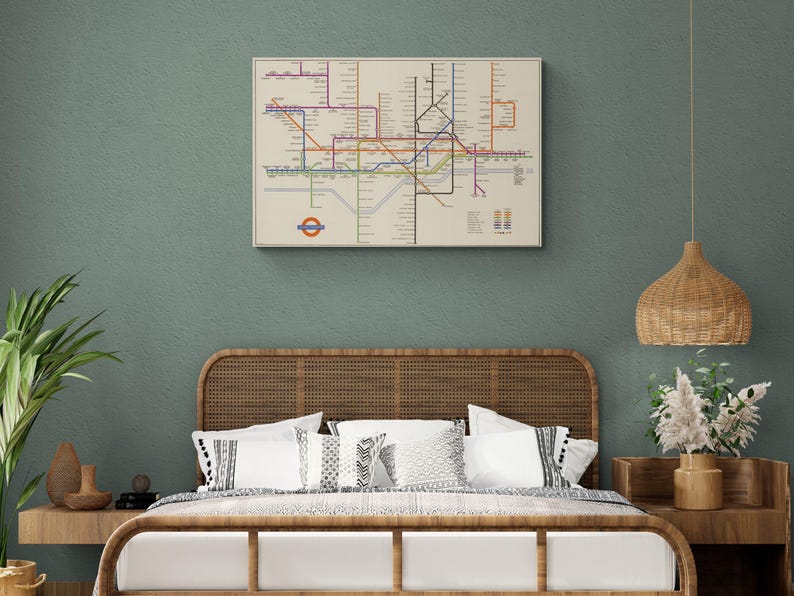 Retro London Tube Map 1950 Underground Pocket Map Old Subway Map ...