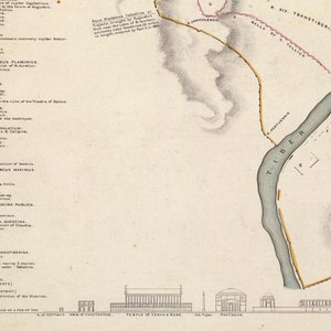 Plan of Ancient Rome Vintage Map Roman Empire Italian History Streets ...