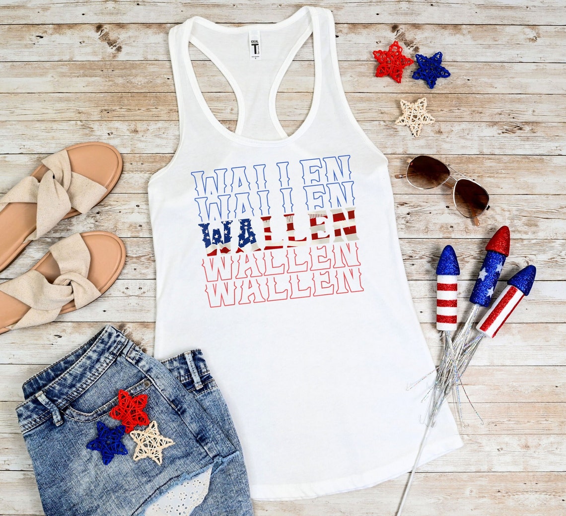 Morgan Wallen Tank Top, American Flag, Women's Morgan Wallen Shirt ...