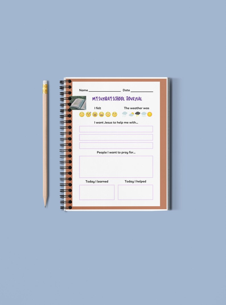 Sunday School Journal Digital Download - Etsy