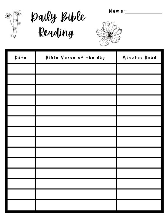 Bible Reading Planner Printable Download - Etsy
