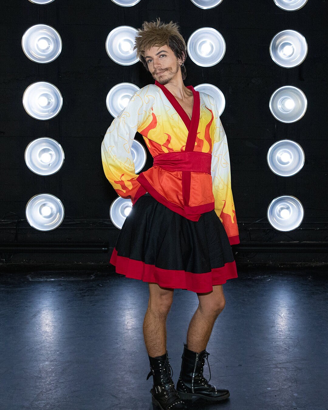 Yukata Dress Cosplay Flame Breathing Demon Hunter - Etsy