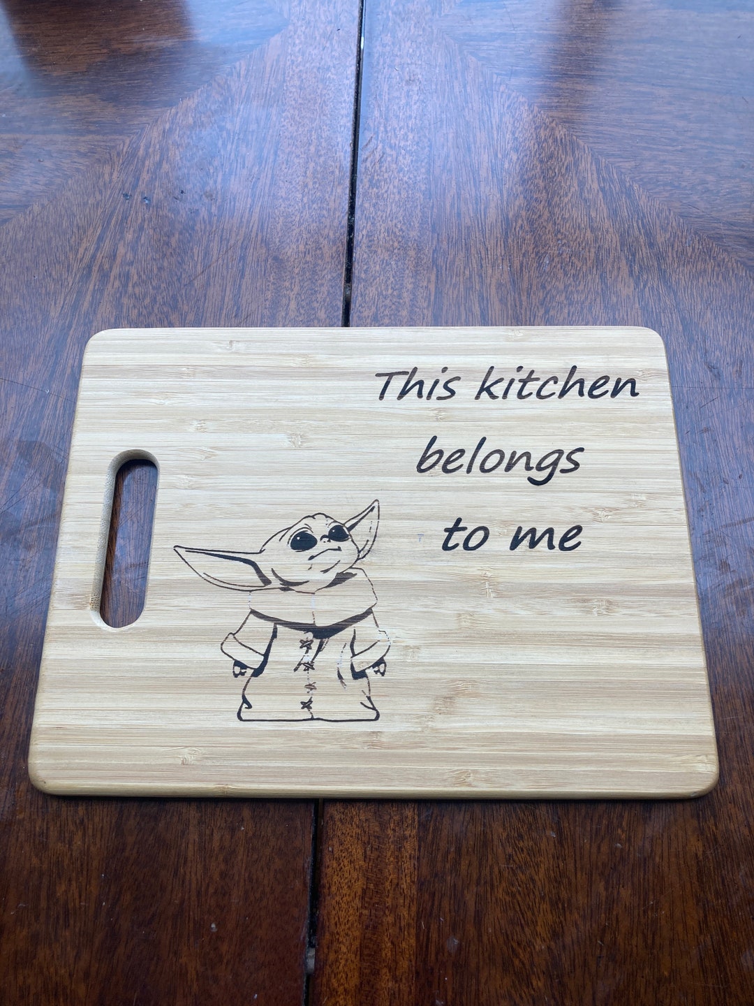 Baby Yoda Kitchen King Laser Engraved Cutting Board, Charcuterie Board ...