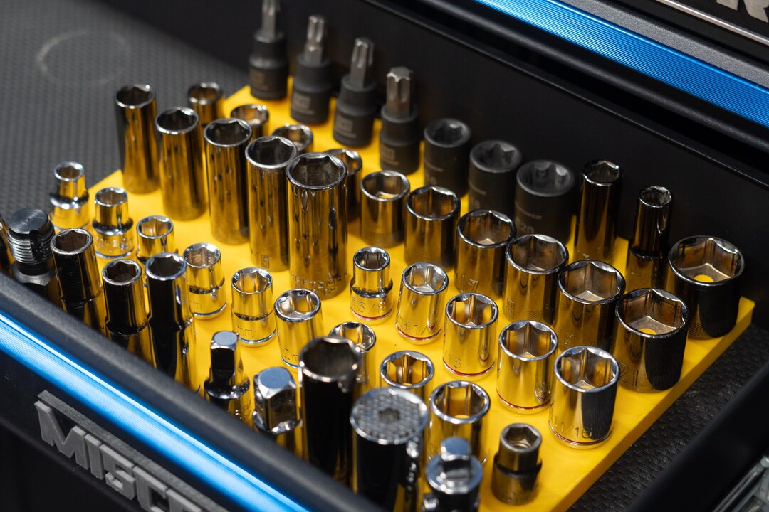 Socket Organizer Tray 3/8" – Holds 50 Sockets | Toolbox Drawer Storage ...