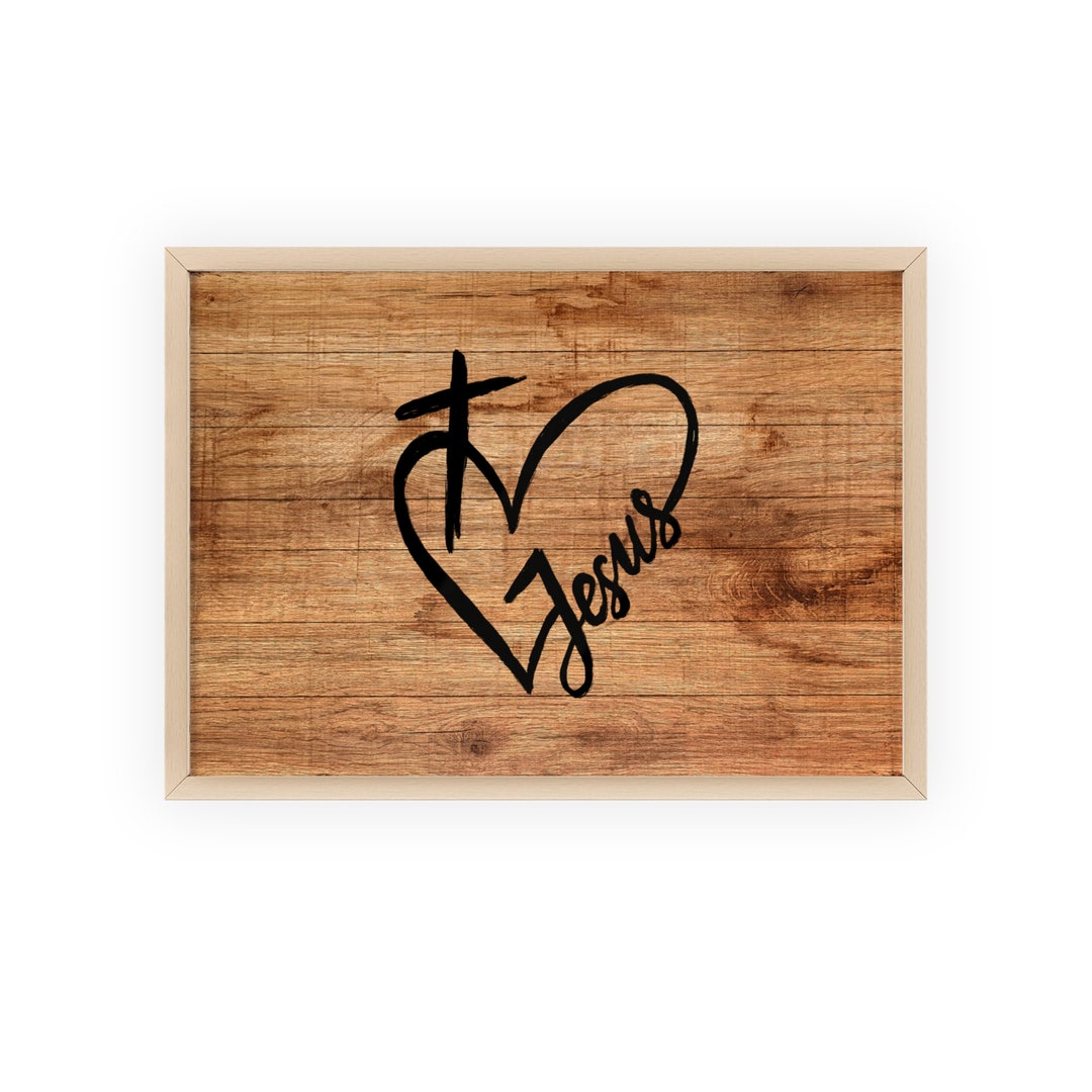 Christian Jesus Cross Poster With Wooden Frame - Etsy
