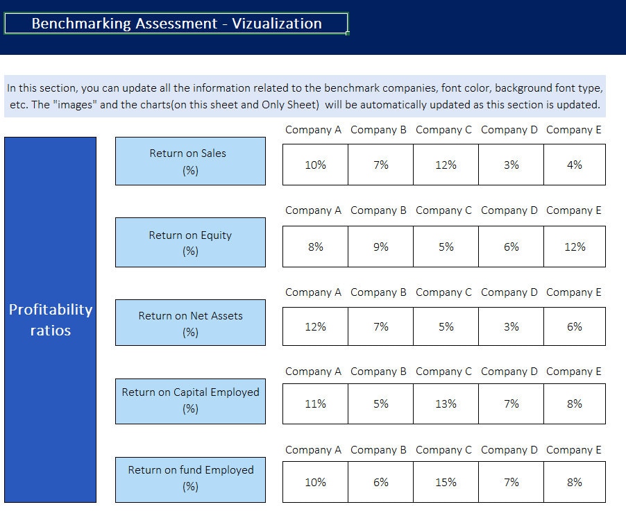 Benchmarking Assessment - Visualization | Excel Template - Etsy