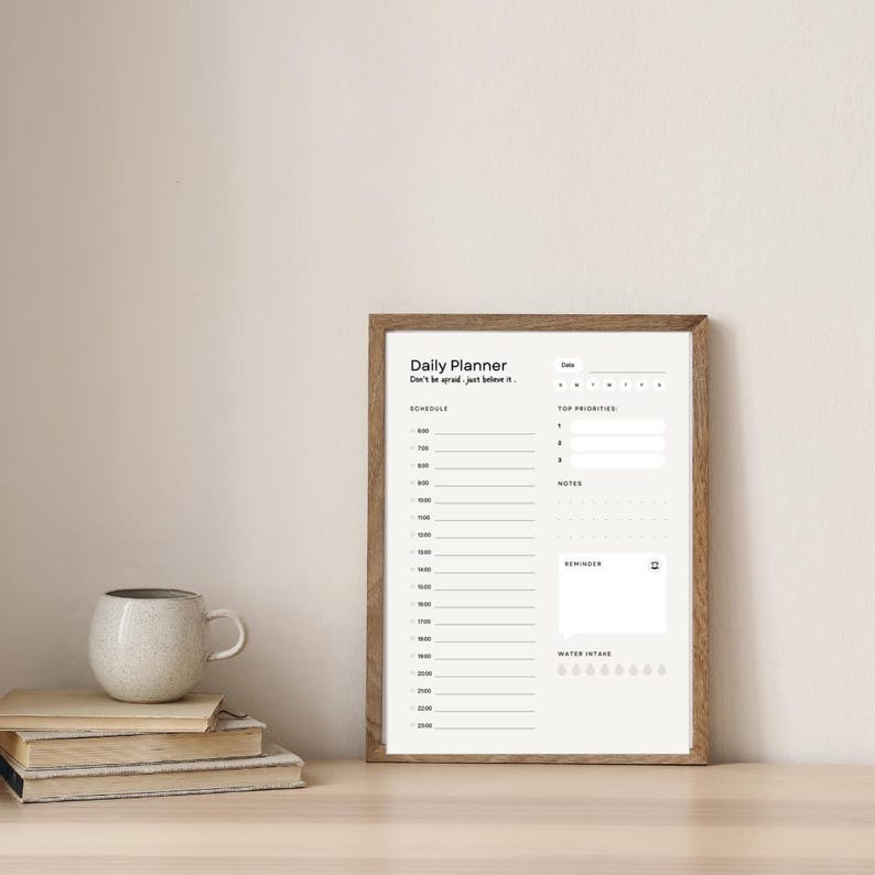 Printable Daily Planner Template PDF| Simple, Minimalist Planner ...