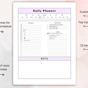Rainbow Printable Daily Planner With Customizable Schedule and Large ...
