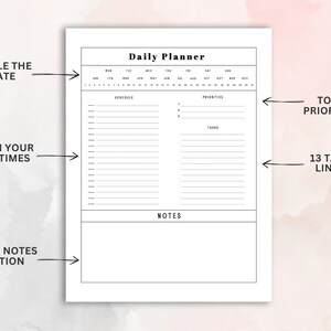 Rainbow Printable Daily Planner With Customizable Schedule and Large ...