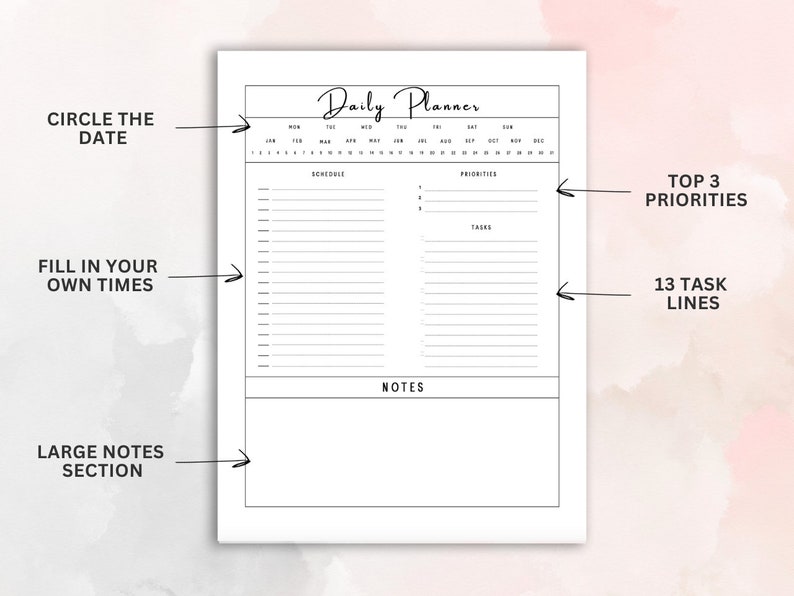 Simple Printable Productivity Planner Bundle Daily Weekly Monthly ...