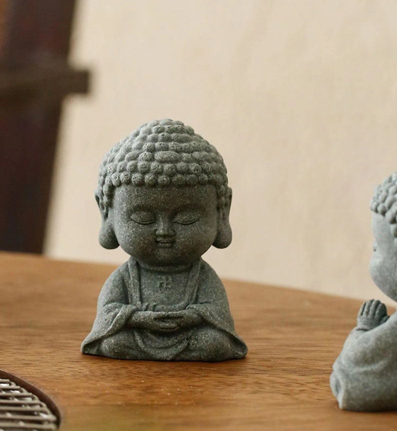 Mini Meditating Buddha Statue Buddha Sandstone Sculpture Zen Statue ...