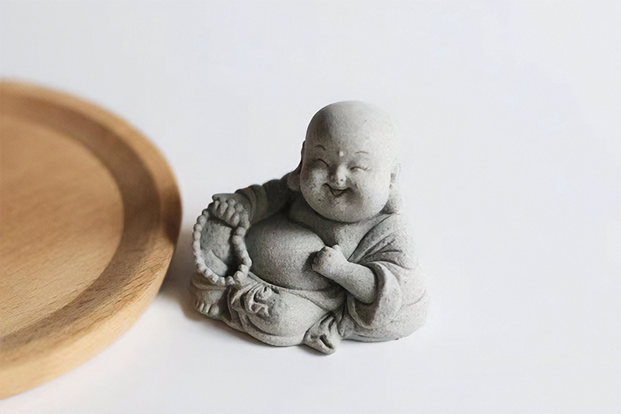 Mini Laughing Buddha Statue Buddha Sandstone Sculpture Zen Statue Tiny ...