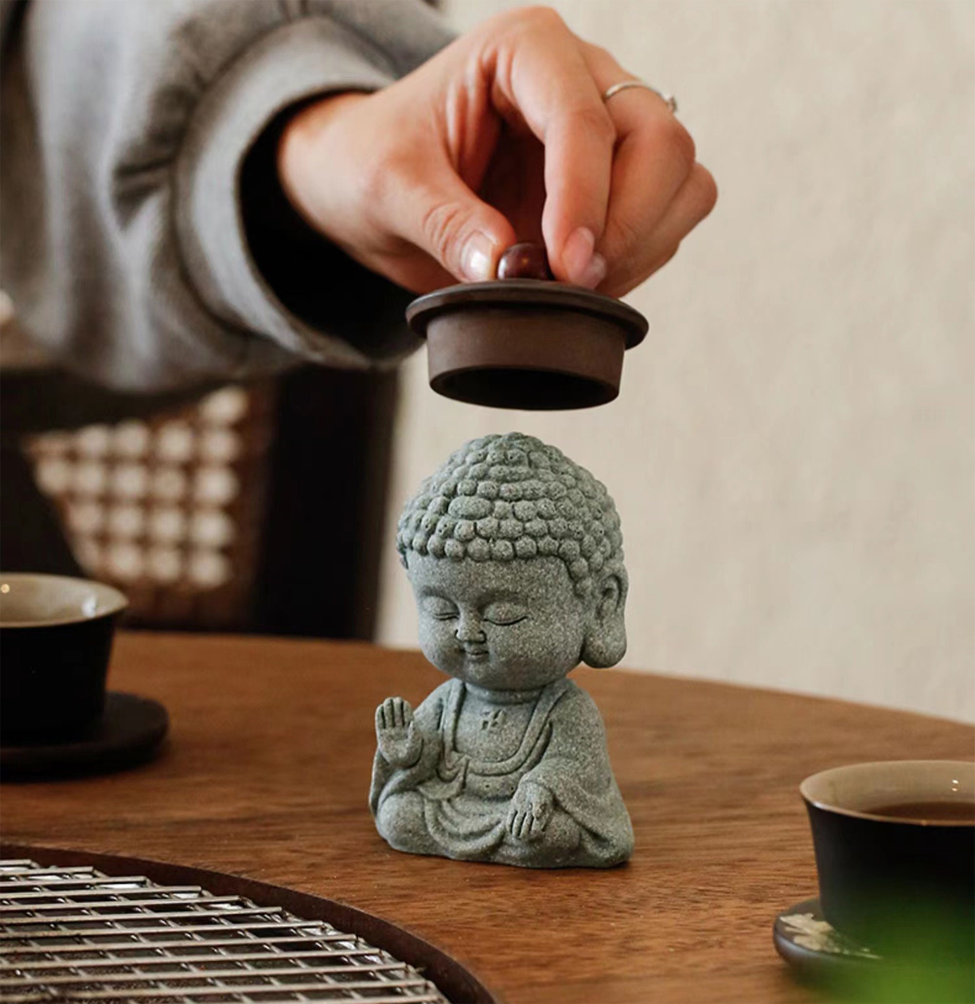 Mini Meditating Buddha Statue Buddha Sandstone Sculpture Zen Statue ...