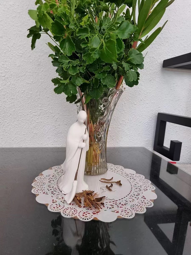 White Ceramic Sweeping Monk Statue Zen Gift Idea Zen Décor - Etsy