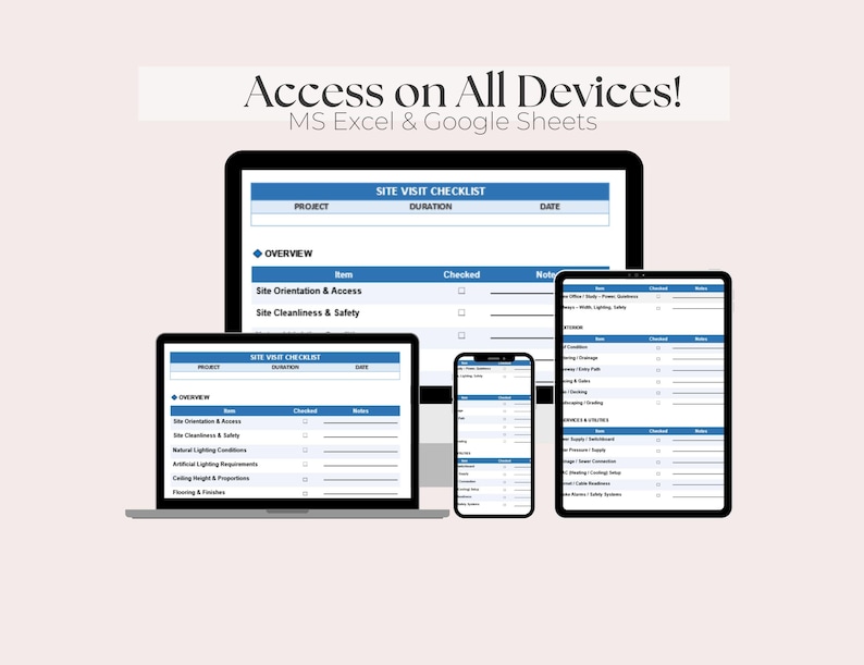 Printable Site Visit Checklist, Printable Interior Design Checklist ...