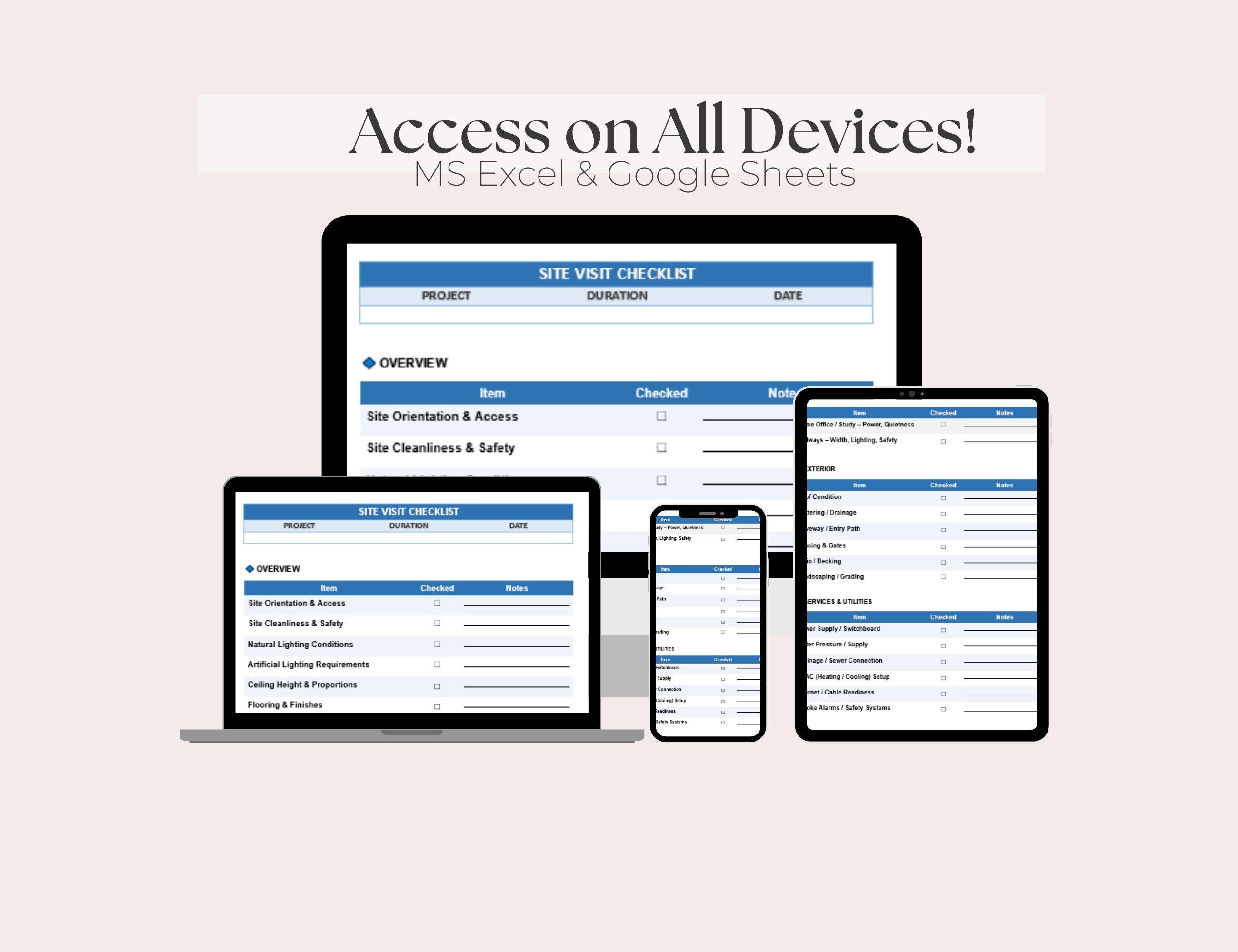 Printable Site Visit Checklist, Printable Interior Design Checklist ...