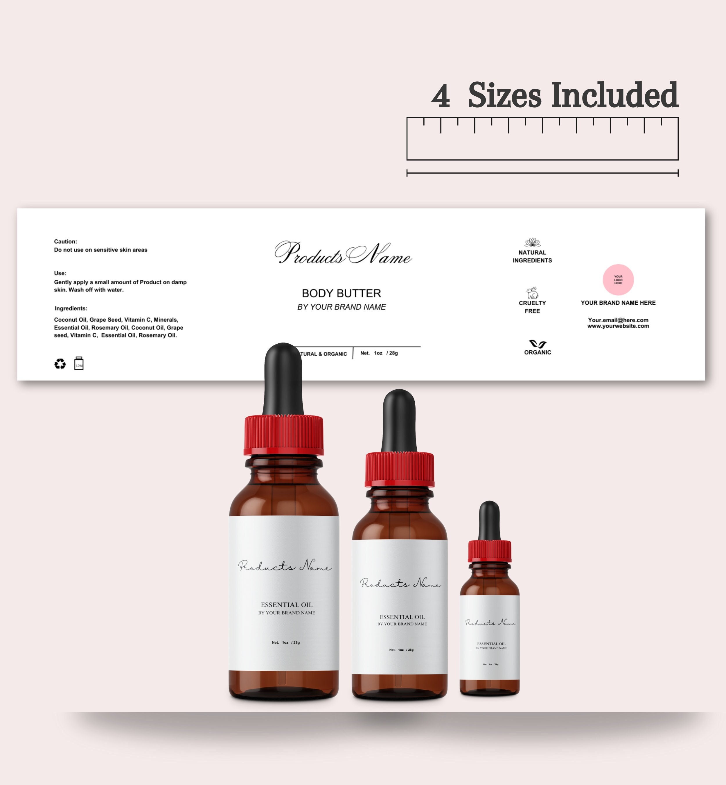 Customizable Product Label Template: Essential Oil, Body Oil (canva ...