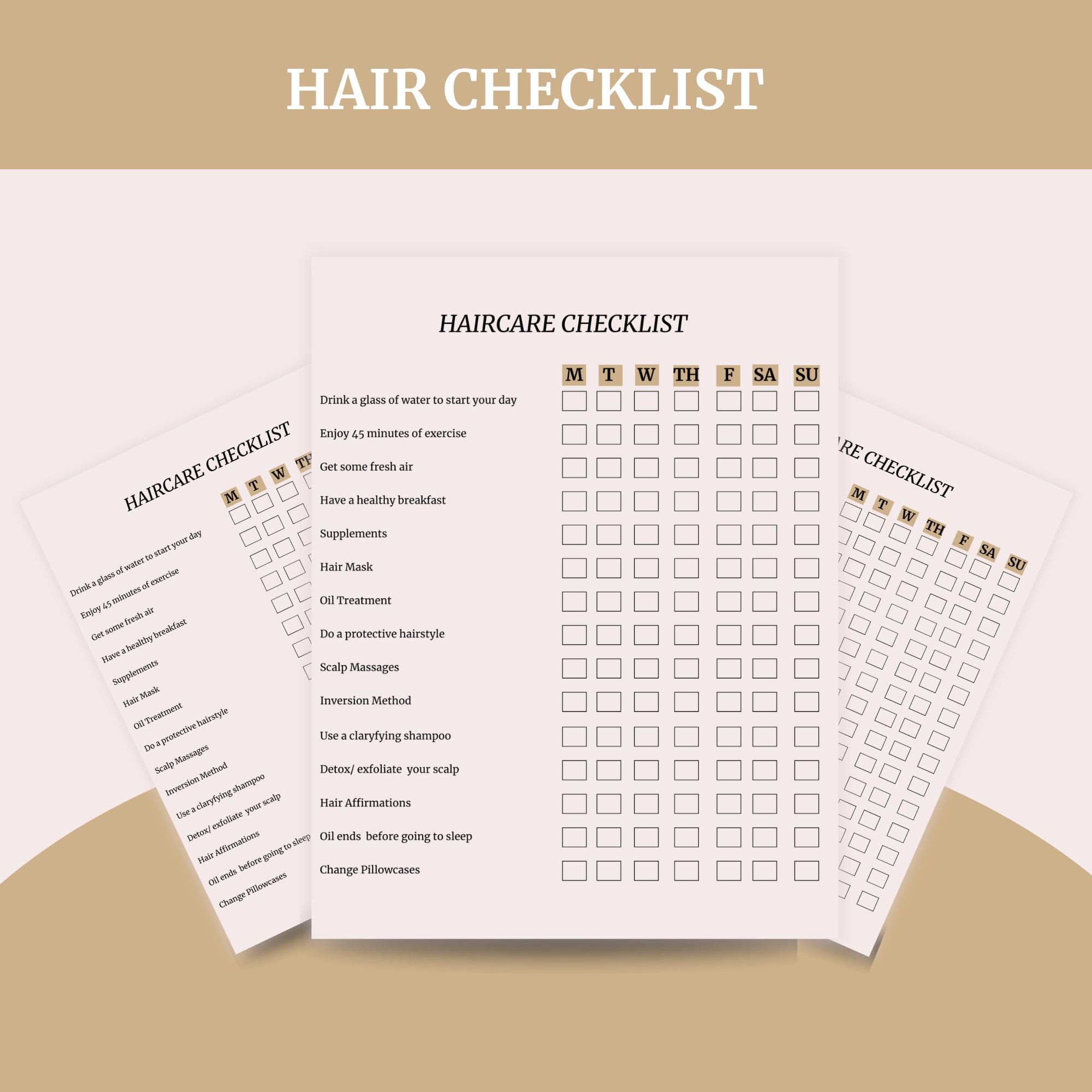 Hair Care Checklist: Printable Workbook & Planner (PDF) - Etsy