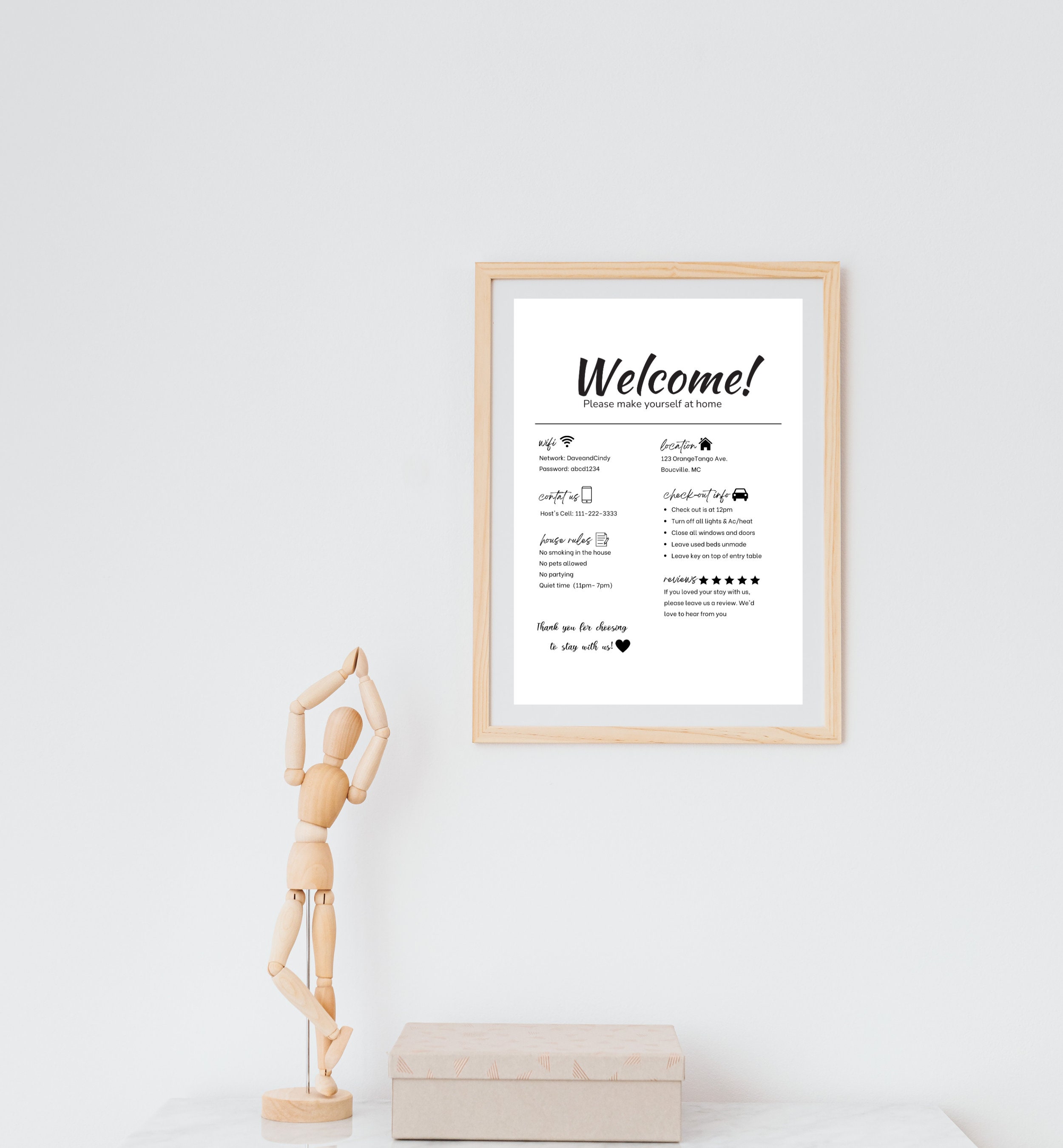 Welcome Sign for Airbnb Hosts, Vacation Rental Printable, Guest Arrival ...