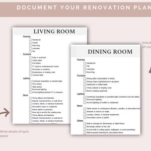 Interior Design Checklist: Room-by-room Home Planner (digital Download ...