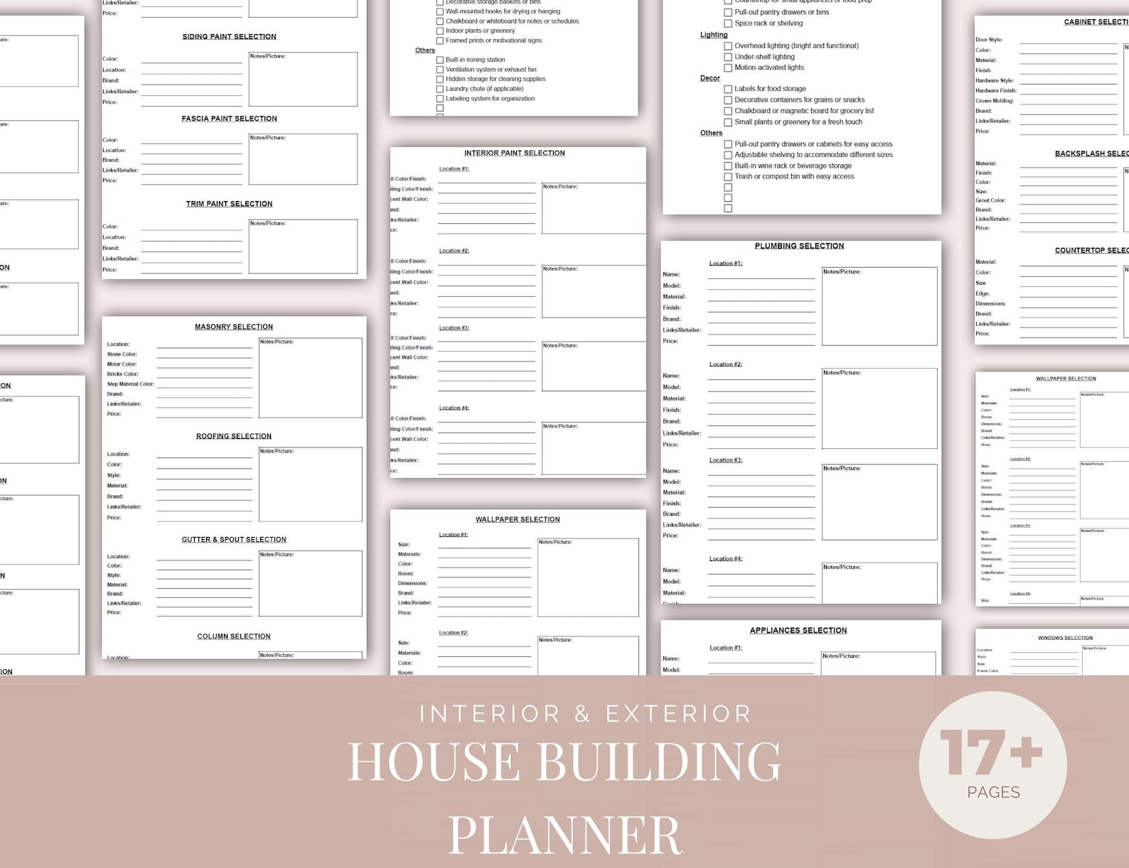 Home Building Planner Bundle: New Construction & Renovation (google ...