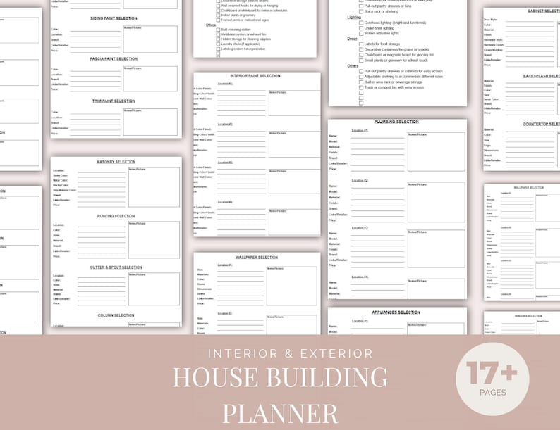 Home Building Planner Bundle: New Construction & Renovation (google ...