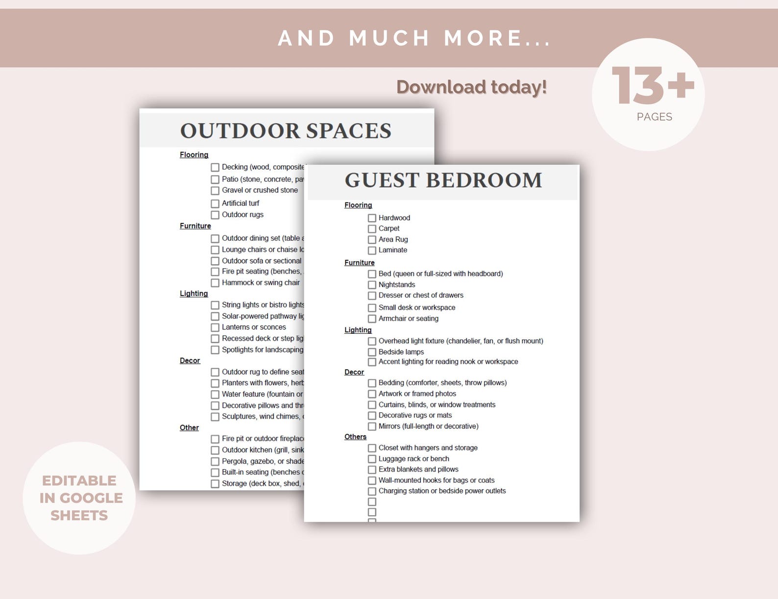 Interior Design Checklist: Room-by-room Home Planner (digital Download ...