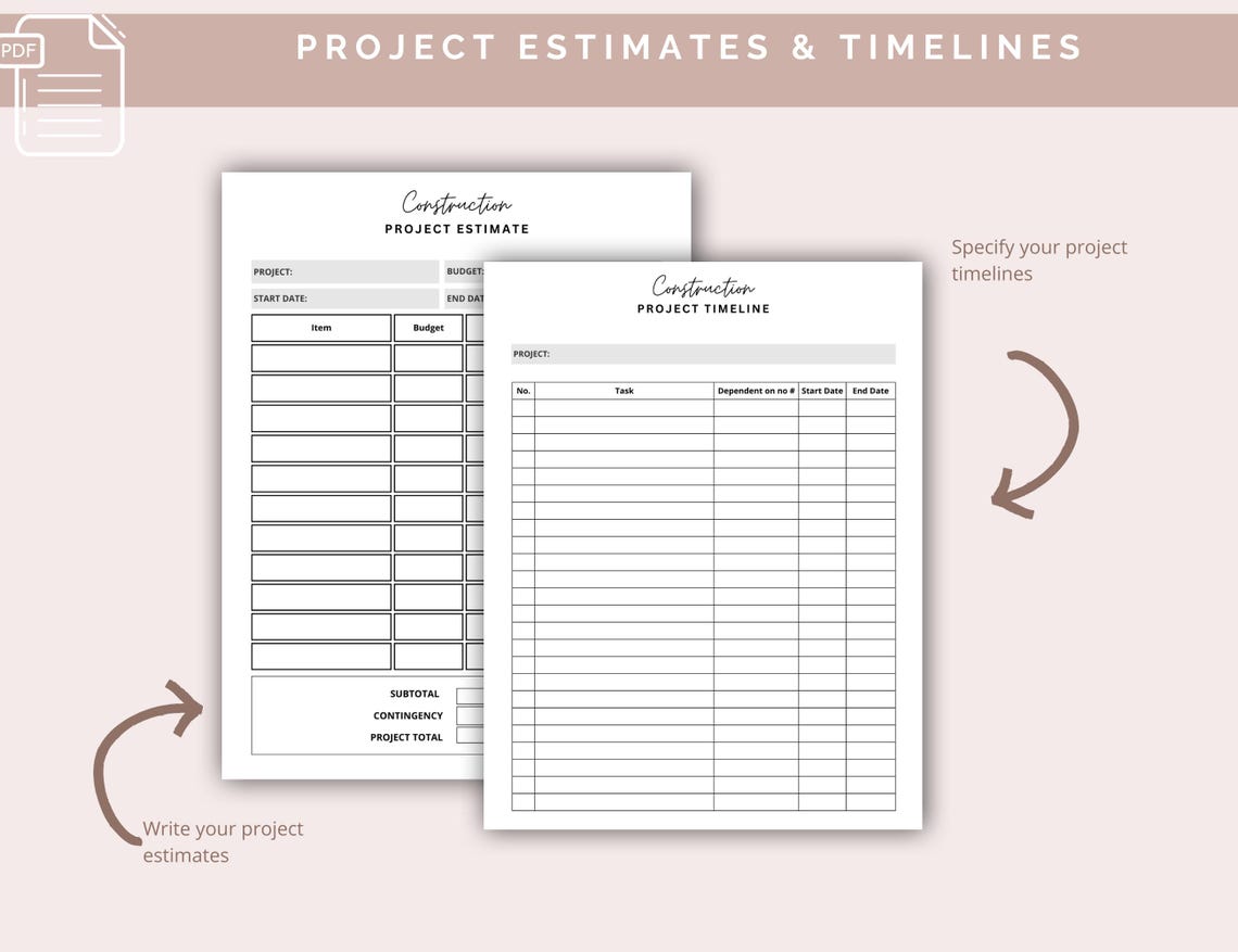Editable Construction Business Forms Template Bundle (canva & PDF) - Etsy