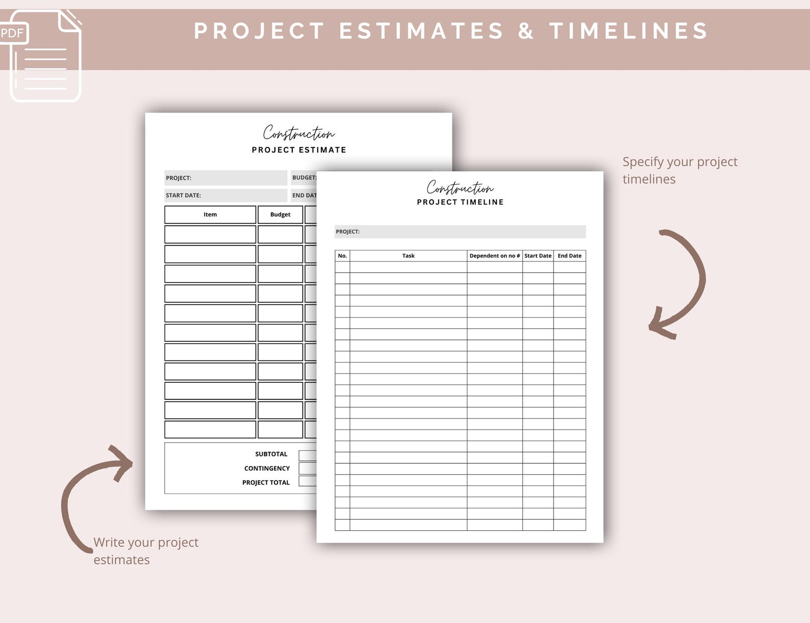 Editable Construction Business Forms Template Bundle (canva & PDF) - Etsy