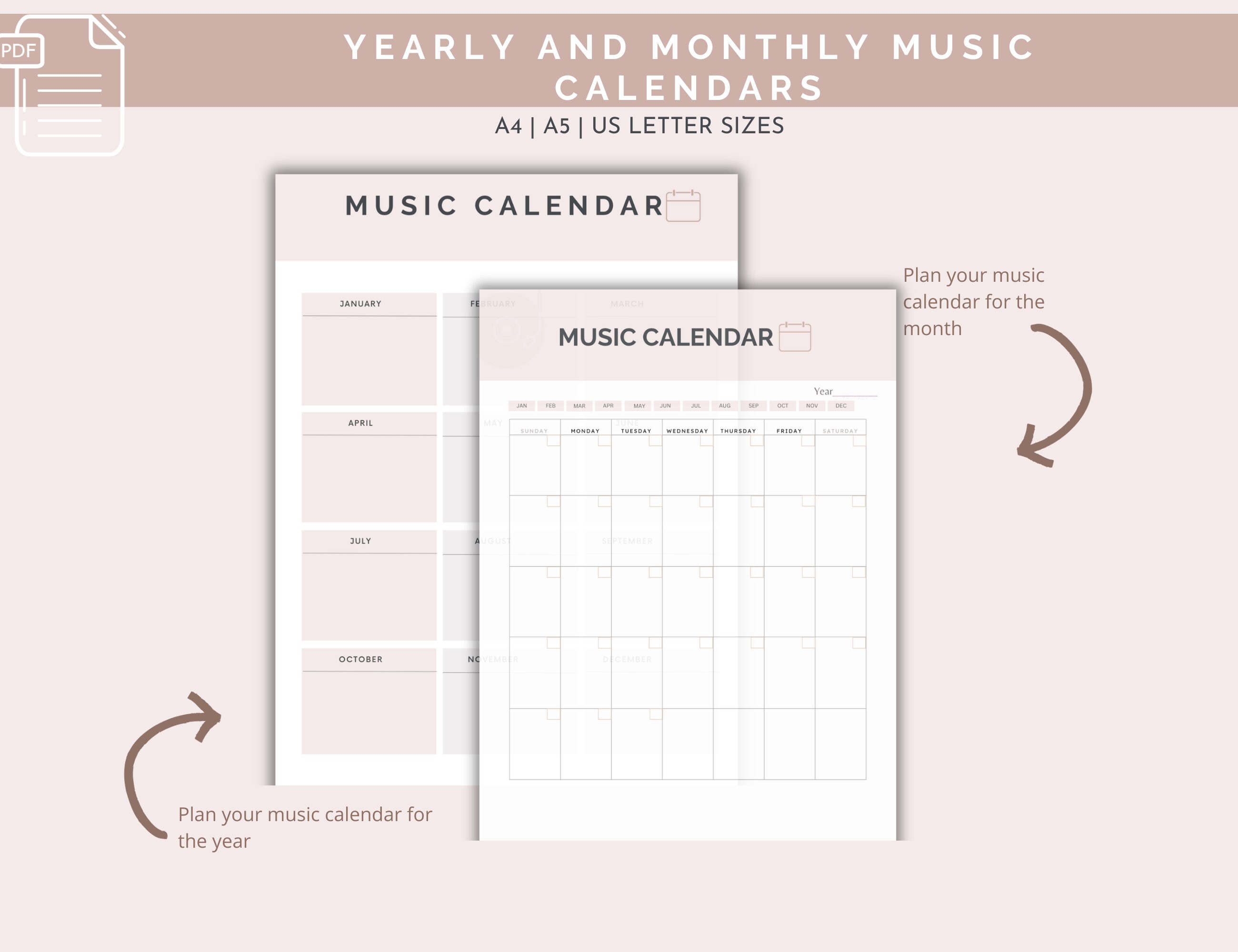 Music Journal, Music Planner, My Playlist, Concerts Tracker, Printable ...