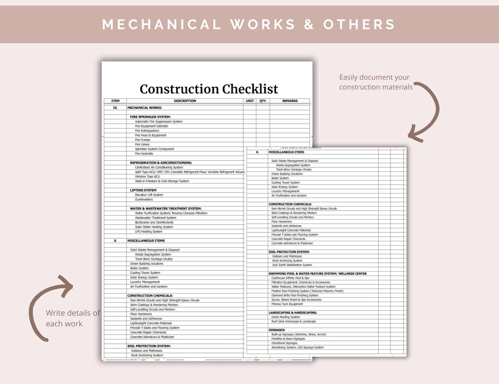 Construction Materials Checklist: Home Building Planner (excel & Google ...