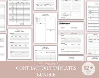 Editable Construction Business Forms Template Bundle (canva & PDF) - Etsy