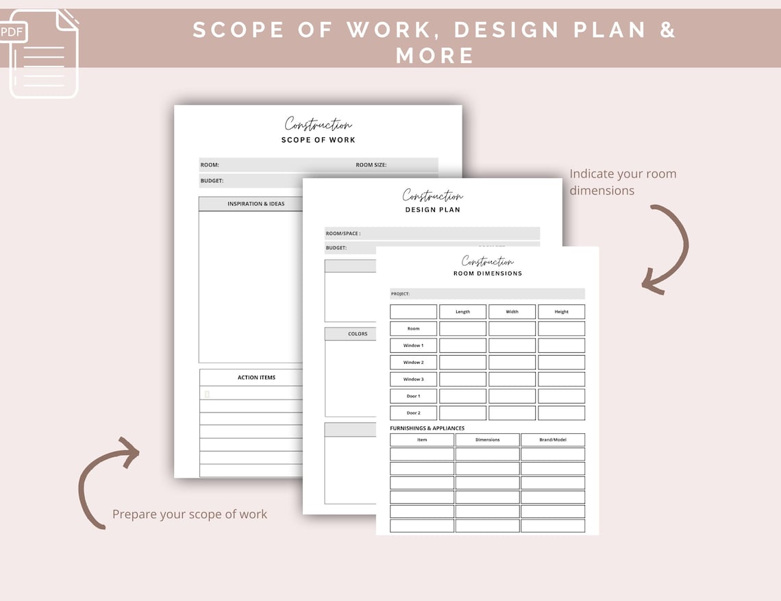Editable Construction Business Forms Template Bundle (canva & PDF) - Etsy