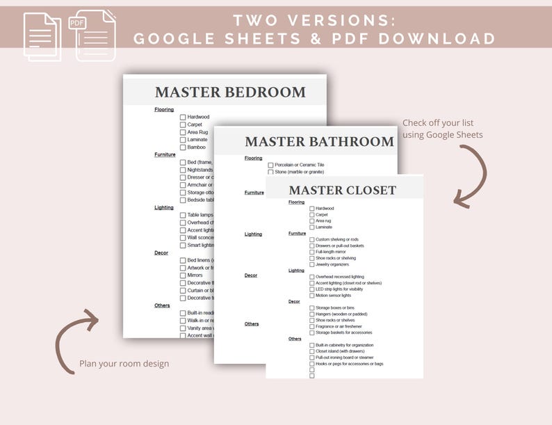 Interior Design Checklist: Room-by-room Home Planner (digital Download ...