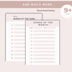 Music Journal, Music Planner, My Playlist, Concerts Tracker, Printable ...