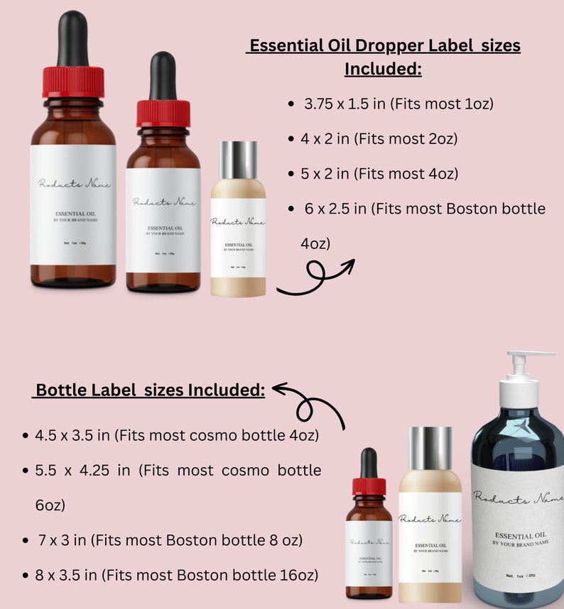 Minimalistic Label Templates for Cosmetic Products, Including Body ...