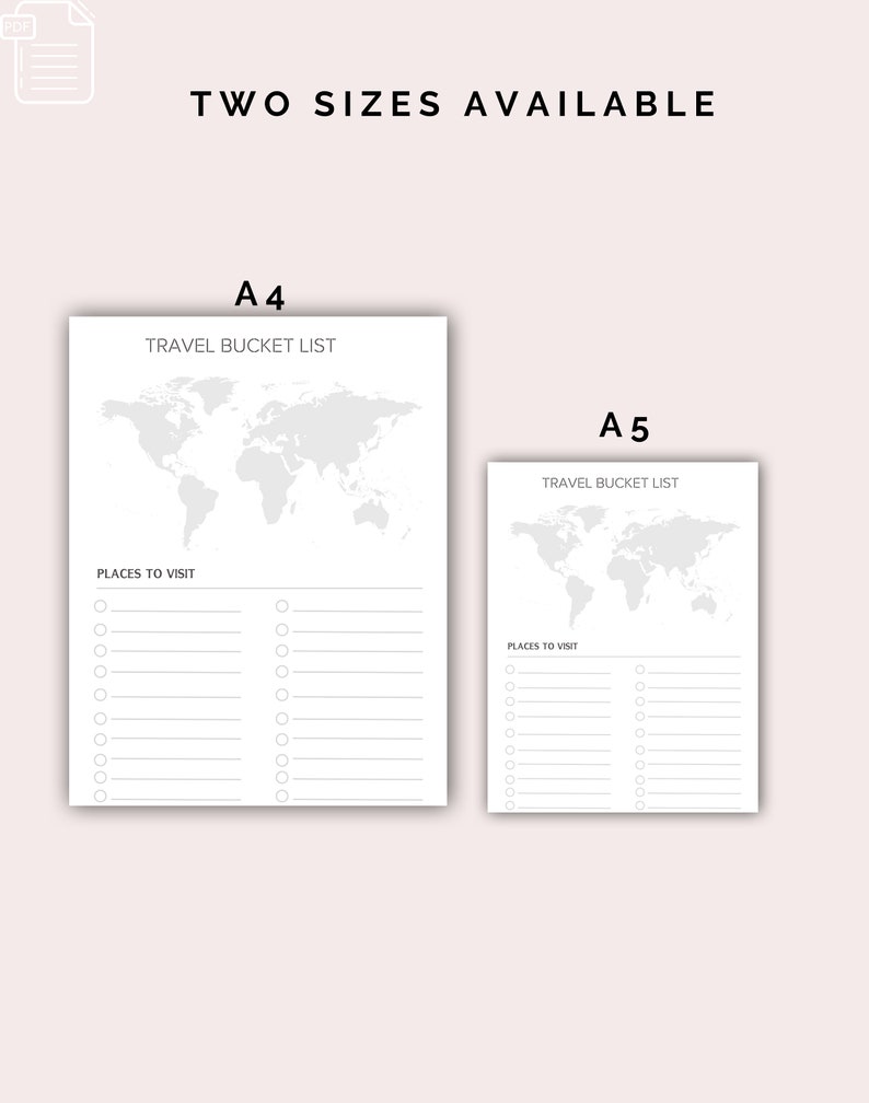 Travel Bucket List Printable, Wanderlust List, Travel to Do List, Dream ...