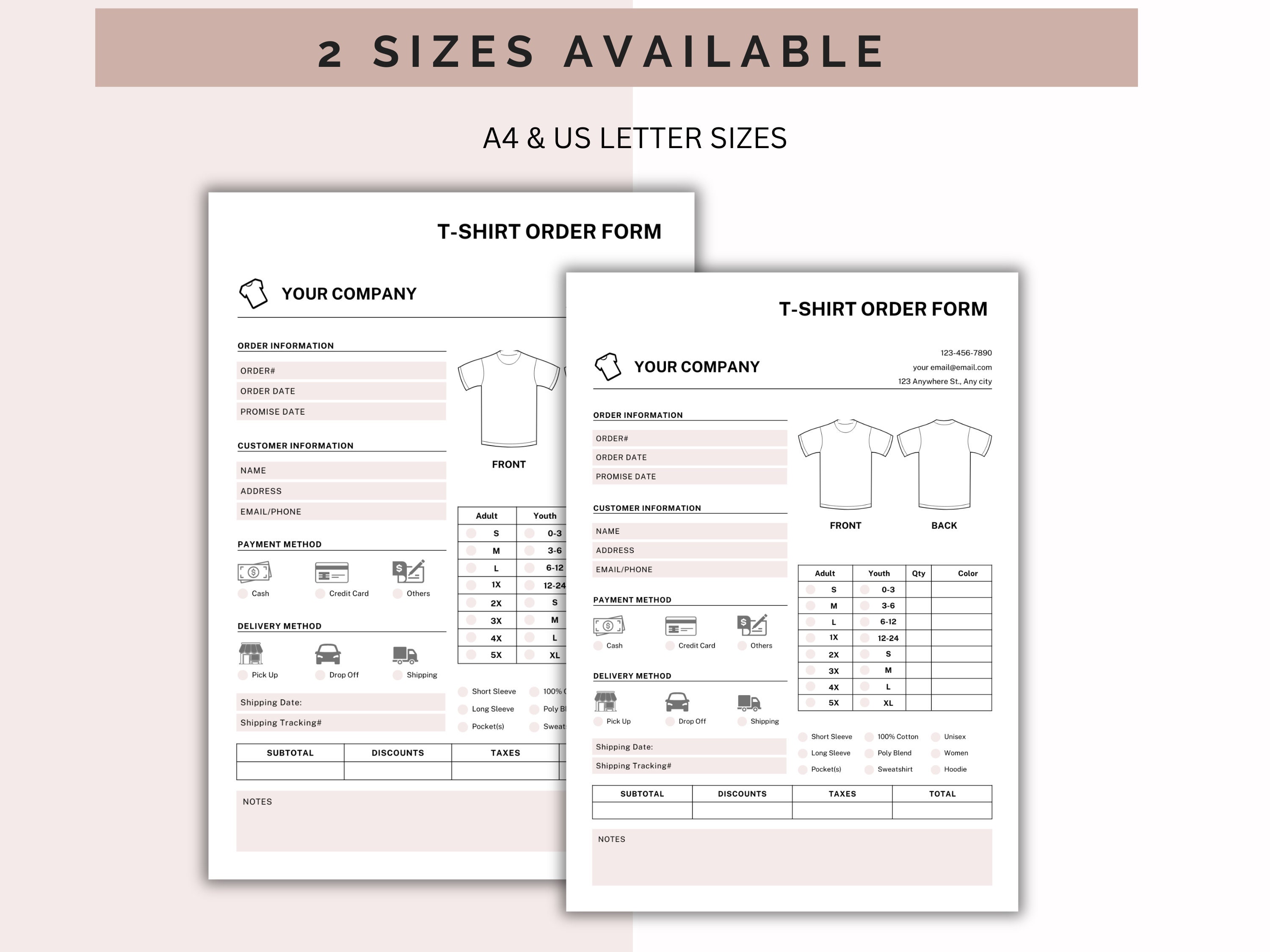Fillable T-shirt Order Form Editable, Printable Shirt Order Form ...