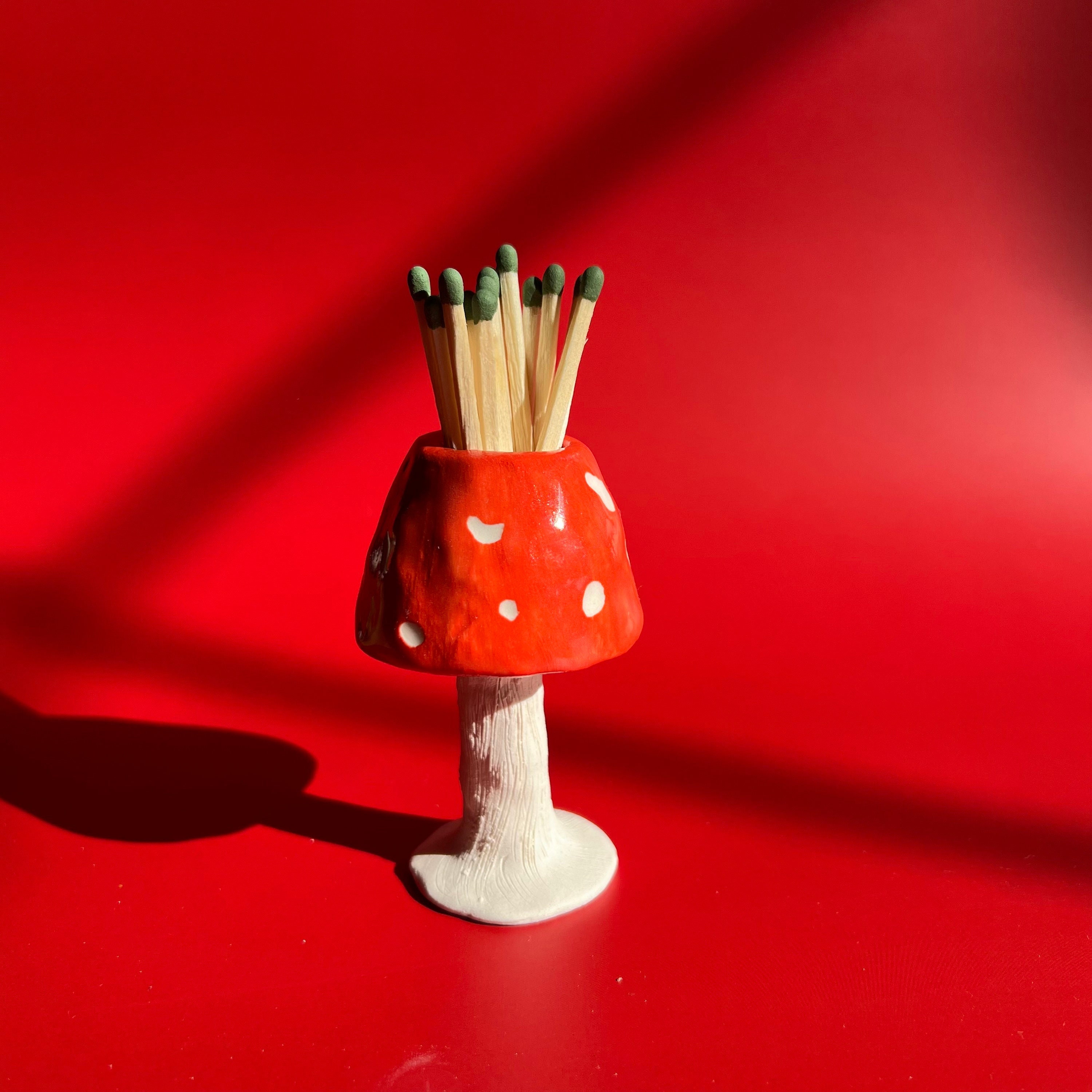 Mushroom Match Holder, Mushroom Match Striker, Cottage Core, Mushroom ...