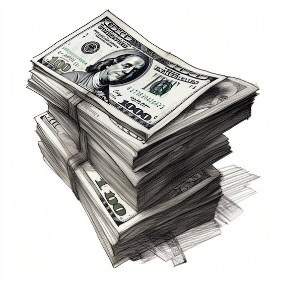 Stack Of 100 Dollar Bills Clipart