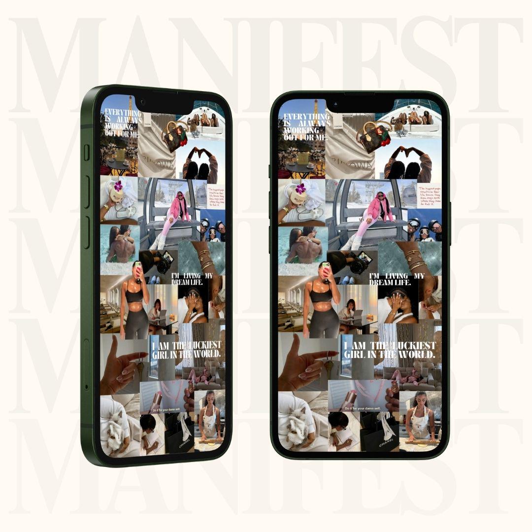 Vision Board Canva Template - Phone Lock Screen Vision Board ...